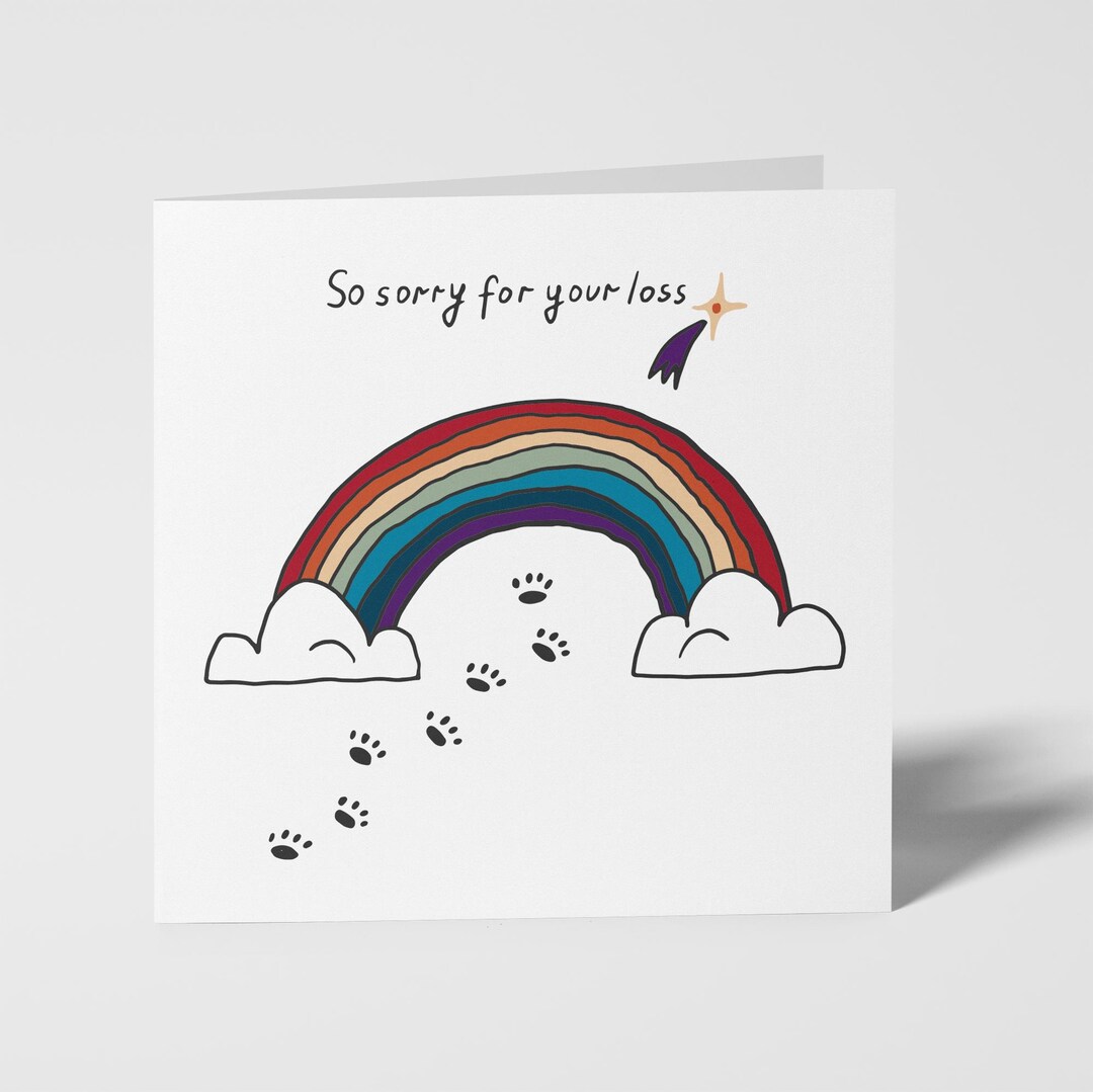Rainbow Bridge Pet Loss Sympathy Card - Etsy UK