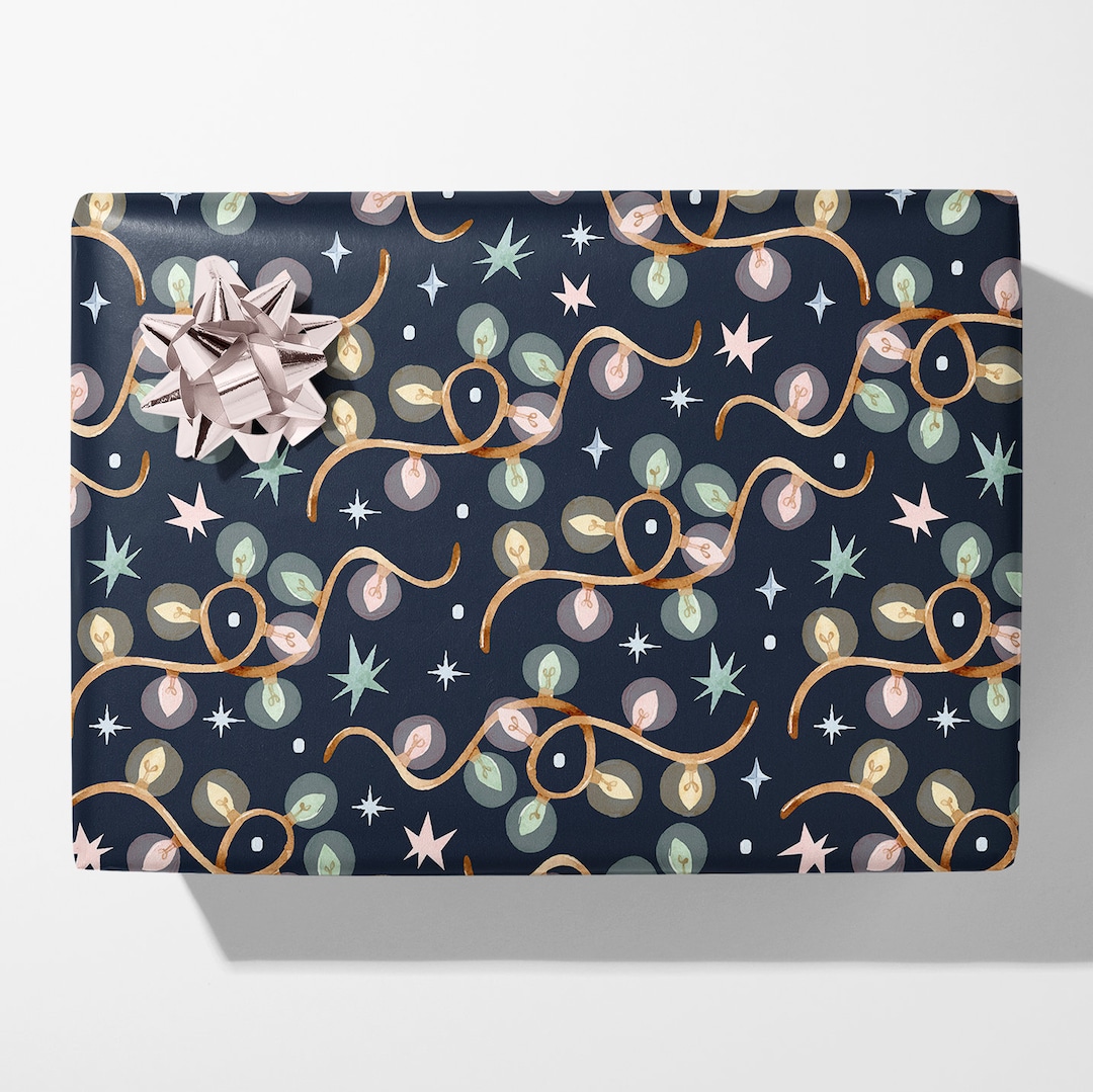 Christmas Lights Wrapping Paper / Gift Wrap Luxury Christmas - Etsy