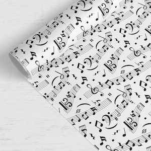 Music Notes Wrapping Paper - Luxury Gift Wrap - Music Gift Wrap ...