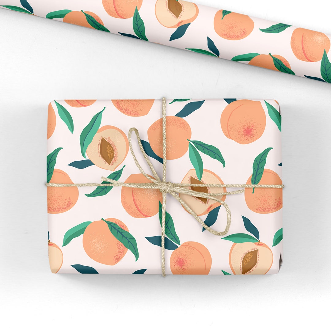 Peaches Wrapping Paper - Luxury Gift Wrap - Peaches Gift Wrap - Mothers ...