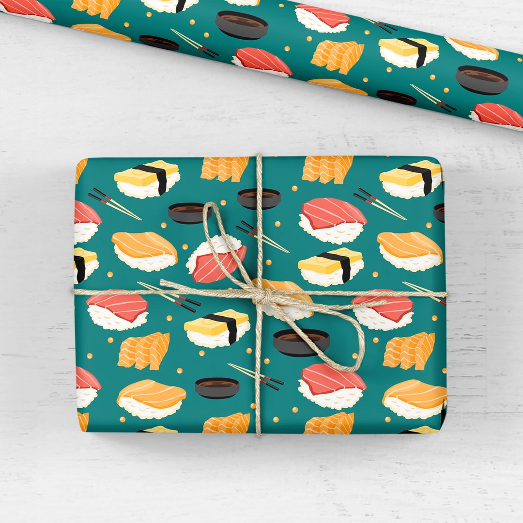 Sushi Wrapping Paper - Luxury Gift Wrap - Birthday Gift Wrap - Sushi ...