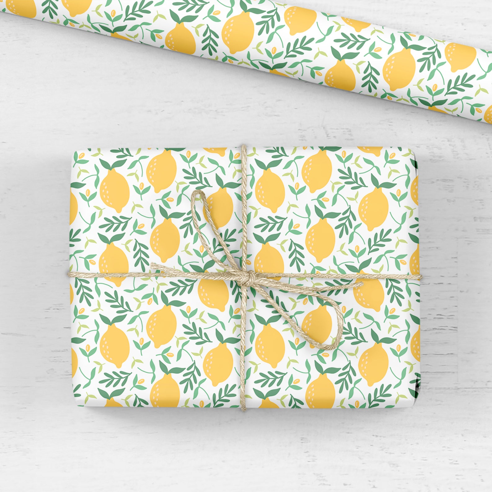 Lemon Wrapping Paper - Luxury Yellow Gift Wrap - Lemon Gift Wrap ...