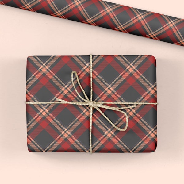 Plaid Christmas Wrapping Paper - Etsy