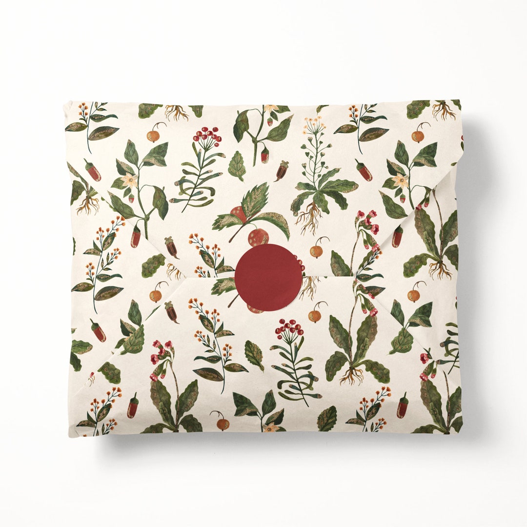 Wildflower Wrapping Paper Floral Illustrated Wrapping Paper Large ...