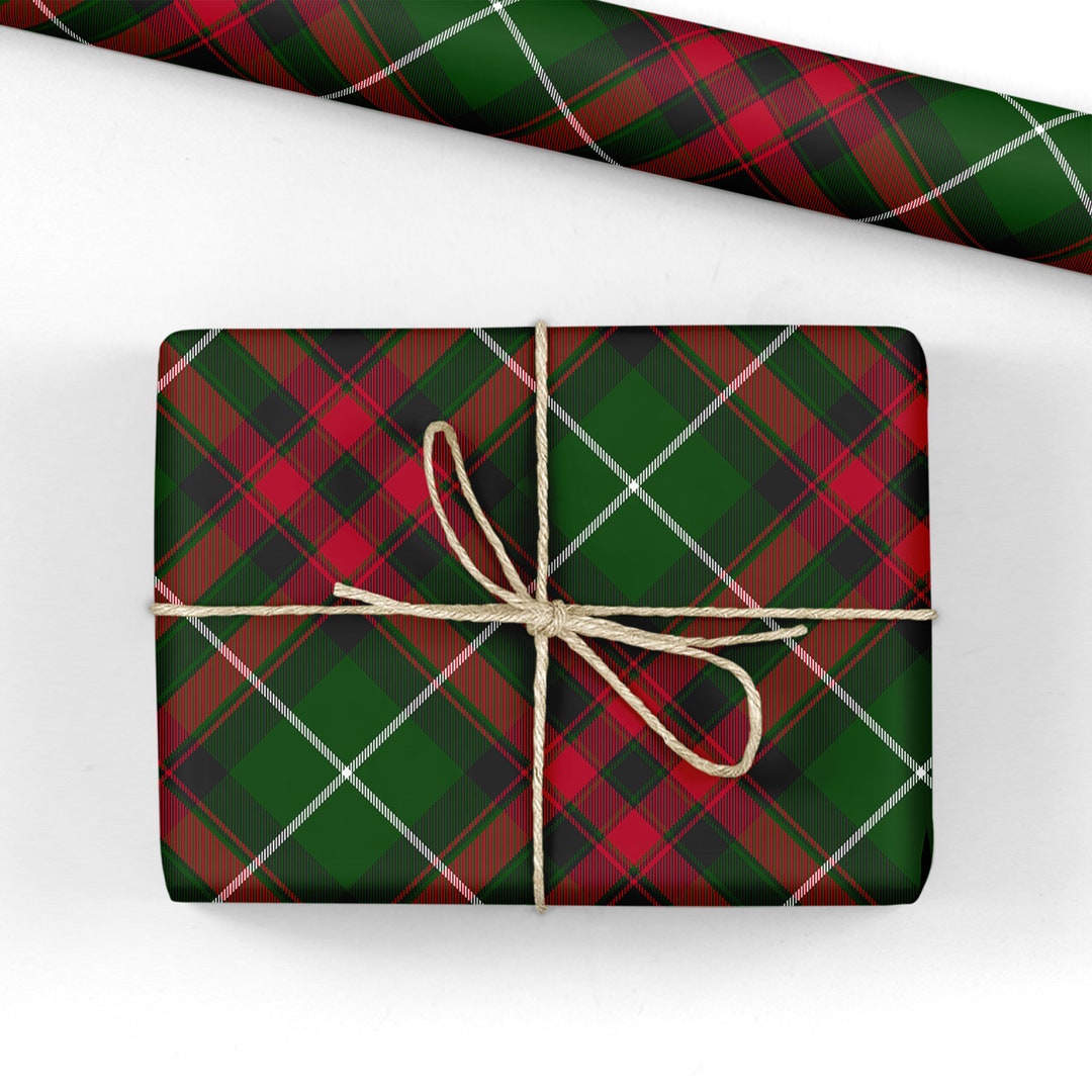 Green and Red Tartan Wrapping Paper - Luxury Gift Wrap - Birthday Gift ...