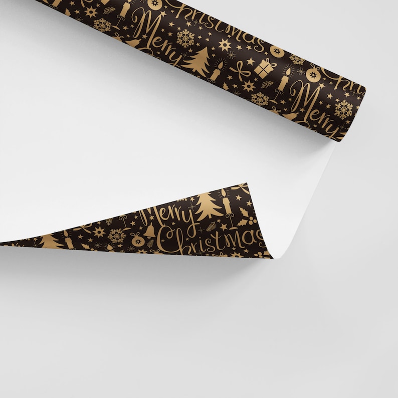 Merry Christmas Wrapping Paper Luxury Gift Wrap Christmas | Etsy