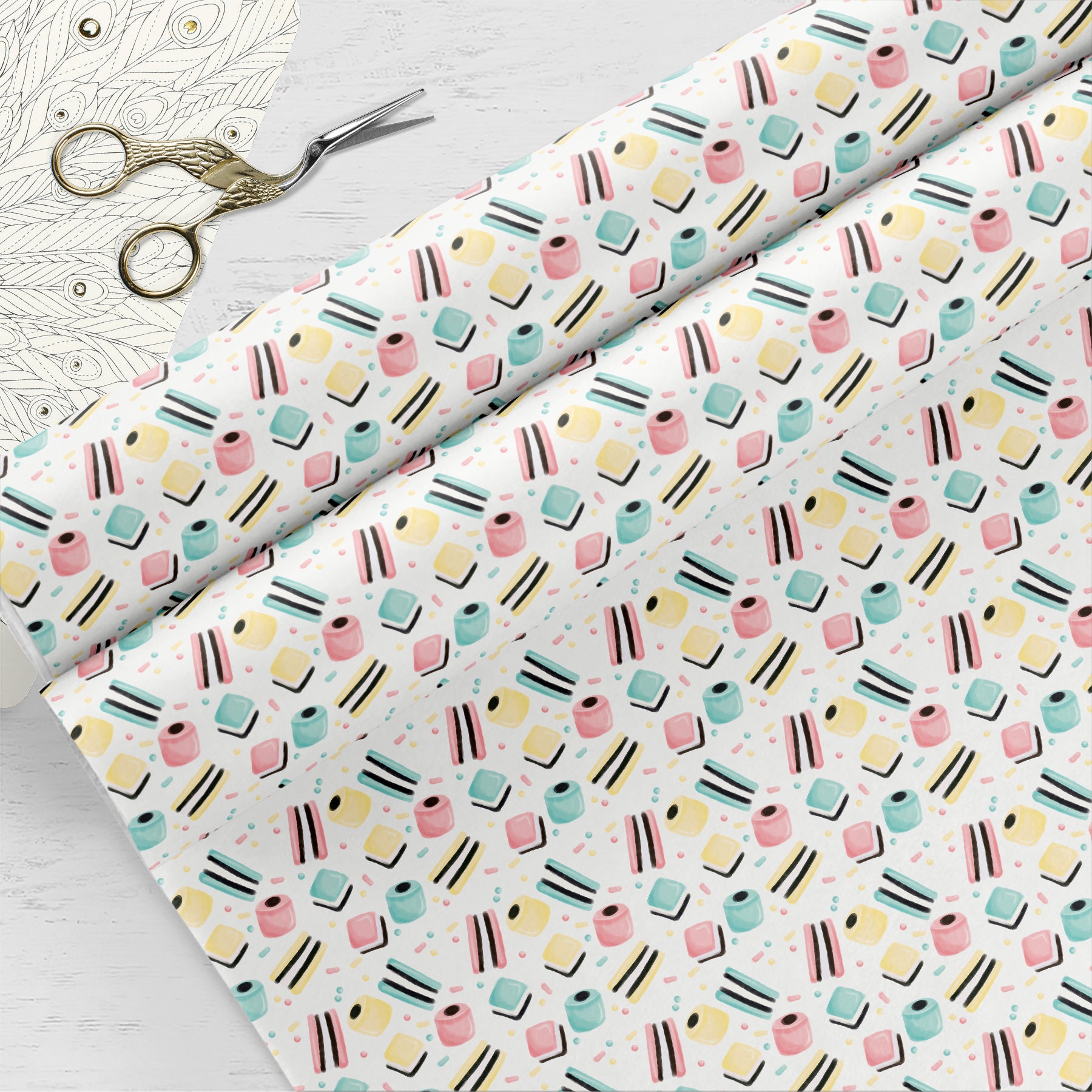 Sweets Wrapping Paper Luxury Gift Wrap Birthday Gift Wrap | Etsy