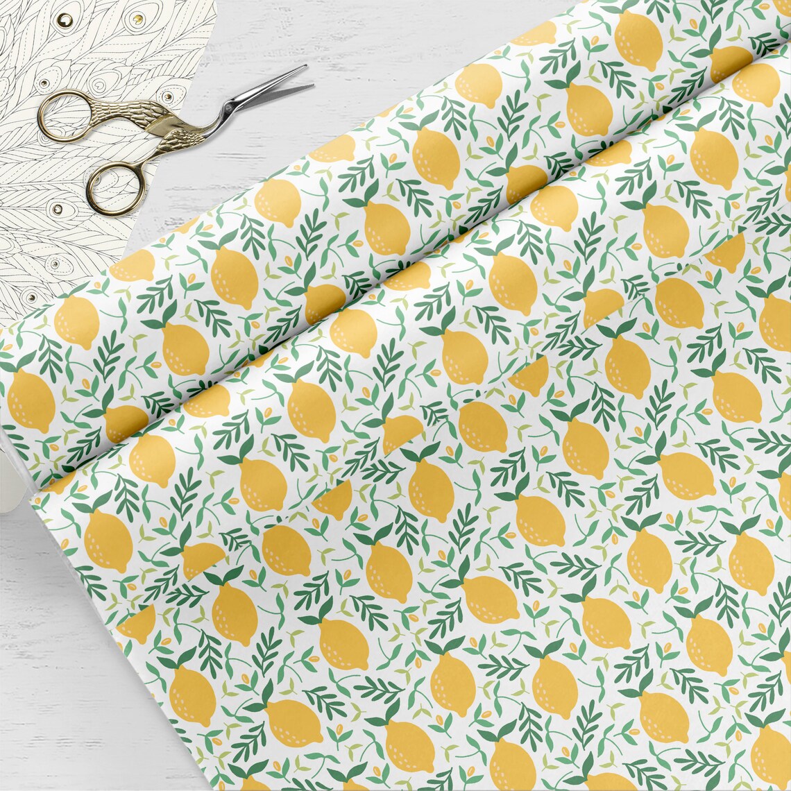 Lemon Wrapping Paper - Luxury Yellow Gift Wrap - Lemon Gift Wrap ...
