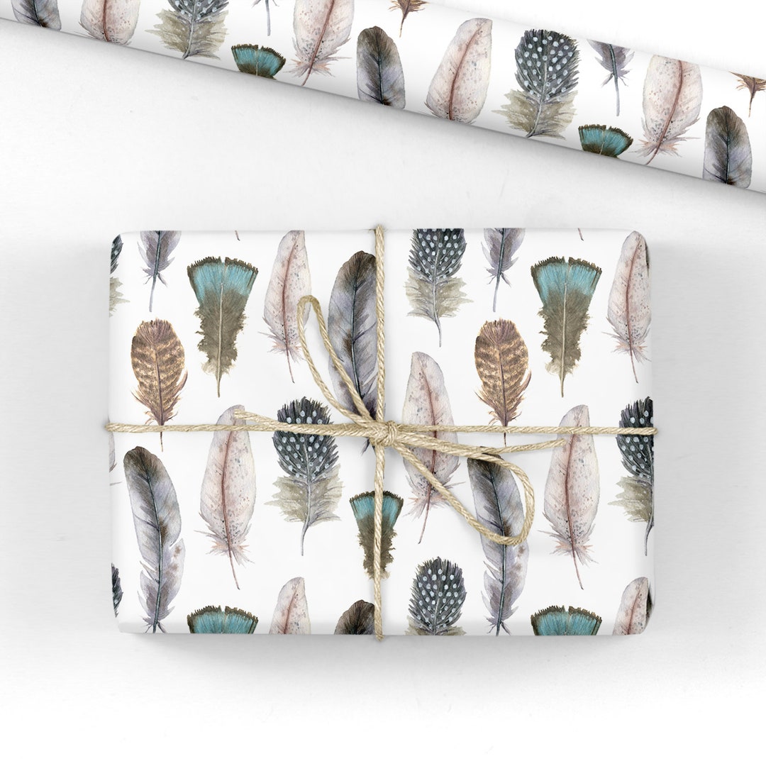 Feather Wrapping Paper - Luxury Gift Wrap - Large Wrapping Paper Roll ...