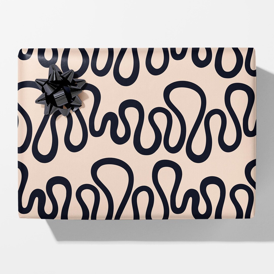 Wavy Line Abstract Wrapping Paper - Luxury Gift Wrap Rolls - Matisse ...