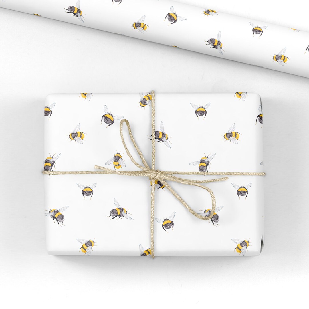 Bumble Bee Wrapping Paper - Luxury Gift Wrap - Bee Gift Wrap - Bee ...