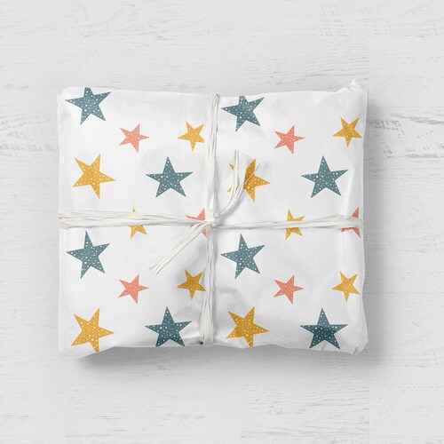 Shooting Star Blue Wrapping Paper Luxury Gift Wrap | Etsy