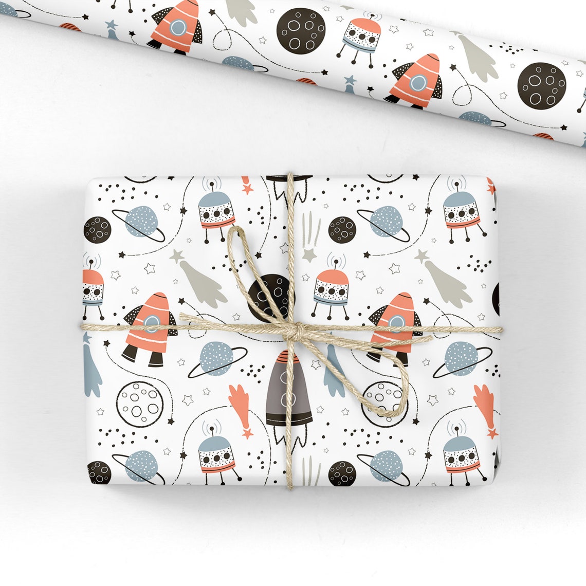 Space Rockets Gift Wrap: Luxury Kids Wrapping Paper - Etsy