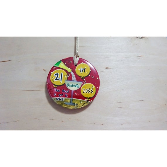Celebrate Turning 21 Personalized Christmas Ornament 21st | Etsy
