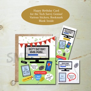 Tech Genius Birthday Card: Computer Nerd Gift - Etsy