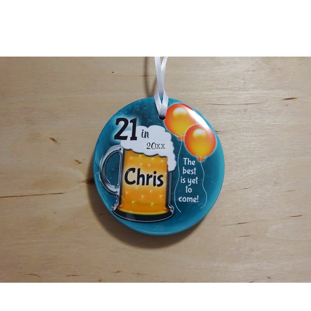21st Birthday Gift Personalized Christmas Ornament, 21st Birthday ...