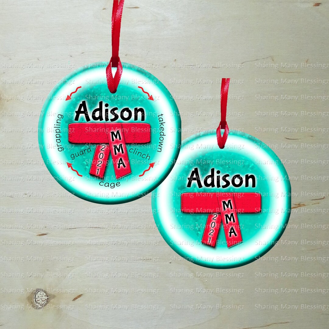 MMA Mixed Martial Arts Personalized Christmas Ornament, Gift for Him ...