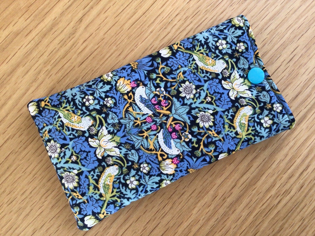 Handmade Padded William Morris Style Strawberry Thief Blue Fabric ...