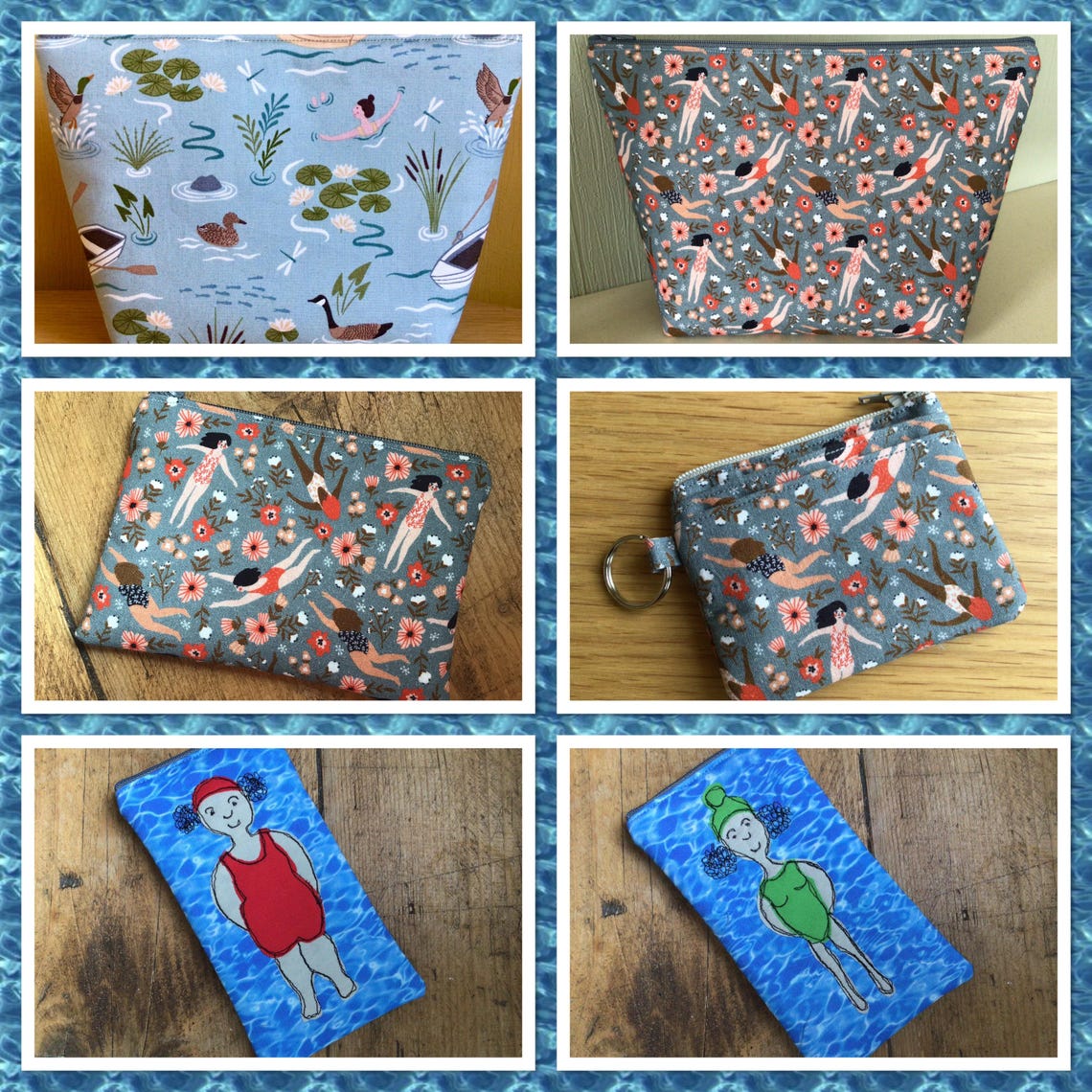 Handmade Coin Purse Wild Swimming Fabric Outdoor Swimming, Ladies ...