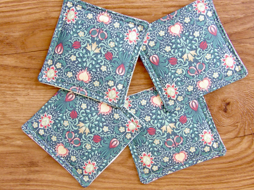 Handmade William Morris Fabric Coasters Persian Fabric Set of Four - Etsy