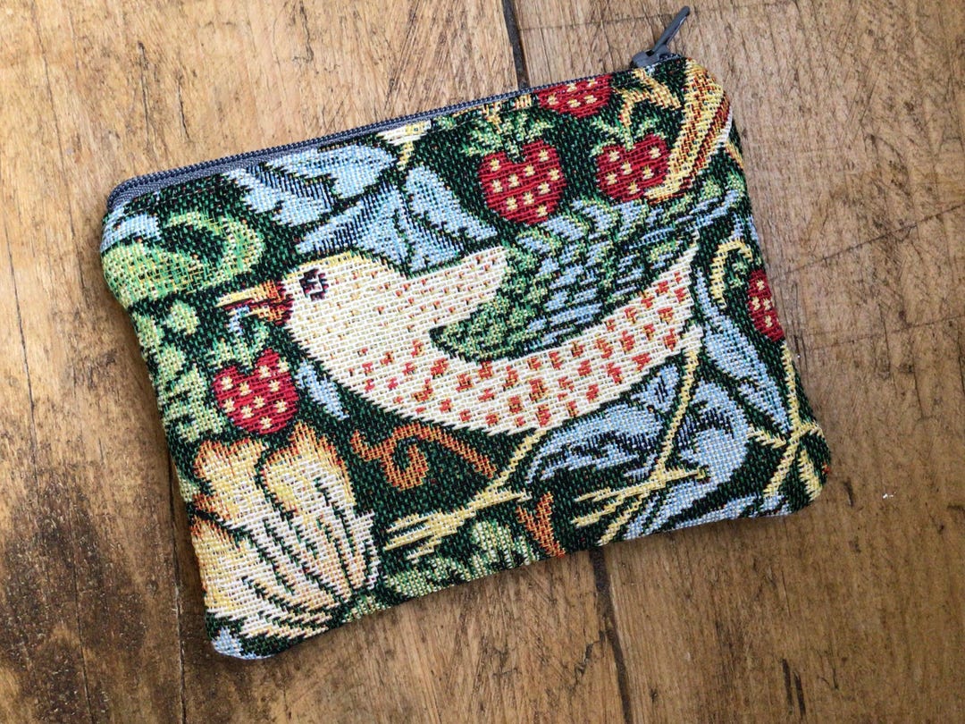 William Morris Strawberry Thief Handmade Coin Purse Tapestry Fabric ...