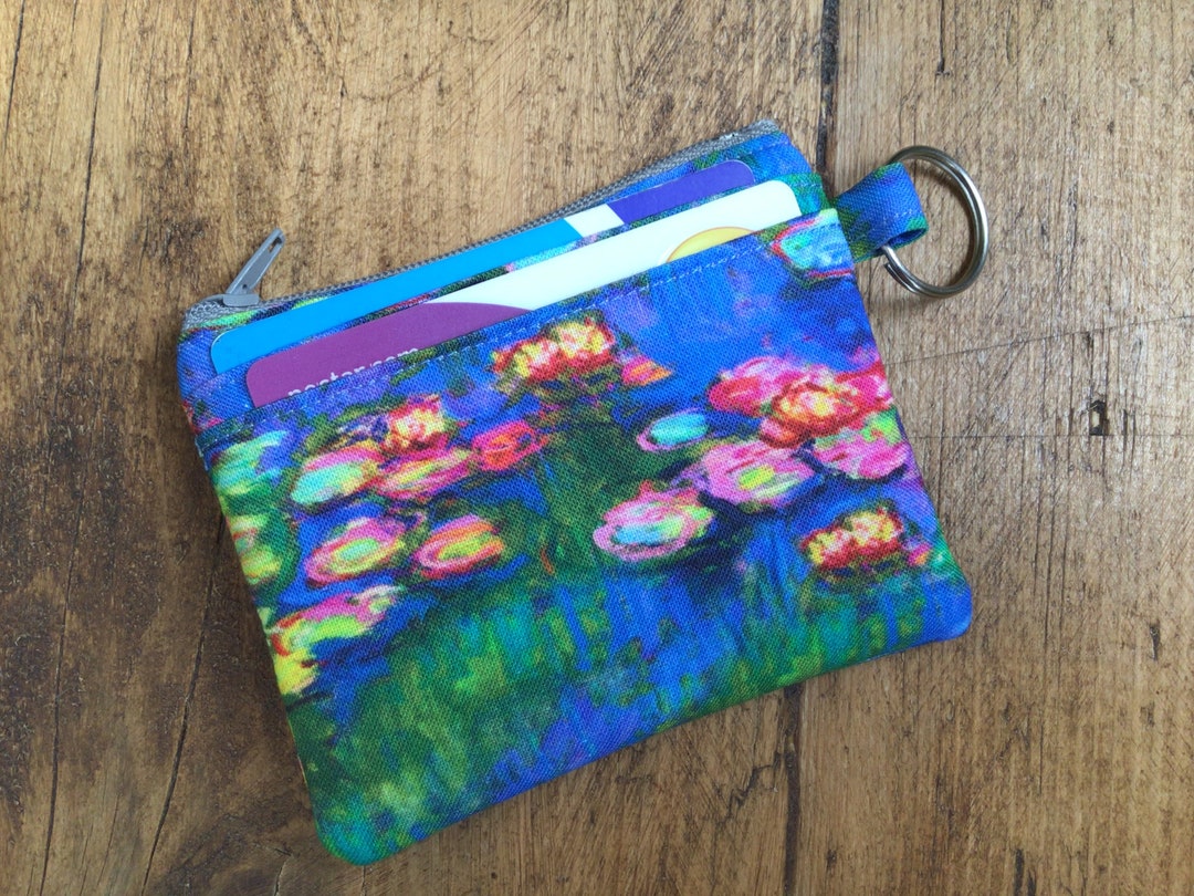Handmade Claude Monet Water Lillies Print Fabric Coin and Credit Card ...