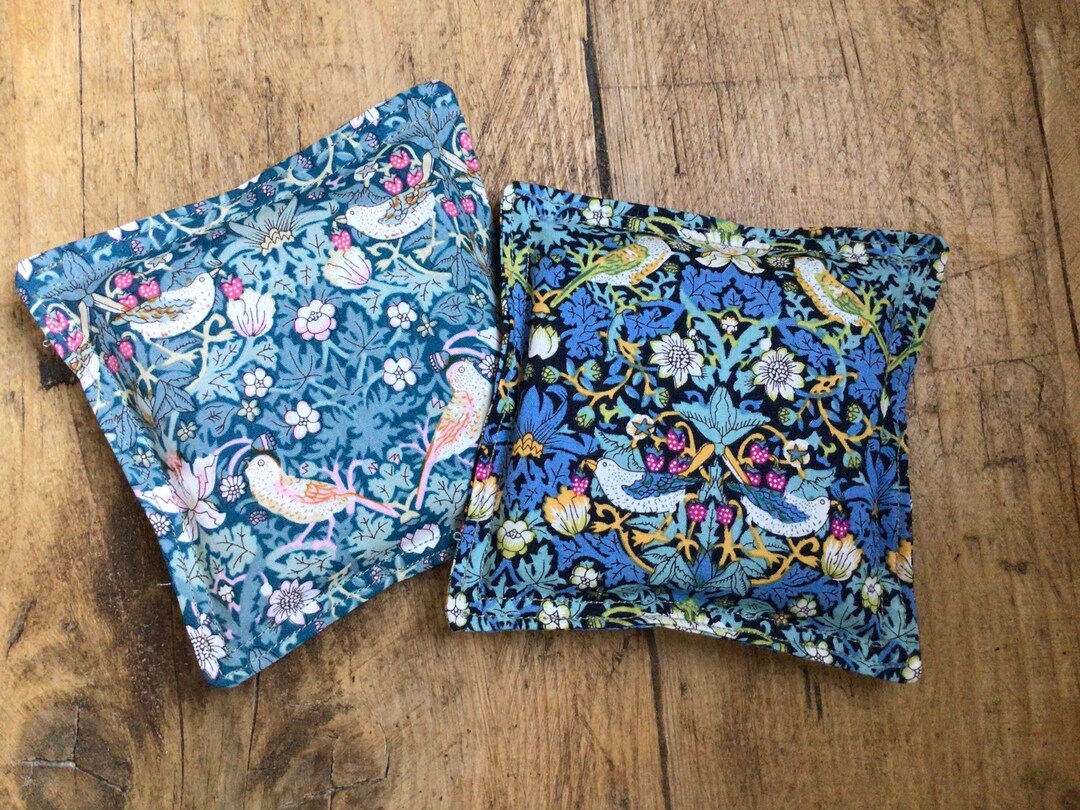 Pair of William Morris Lavender Bags Strawberry Thief in Shades of Blue ...