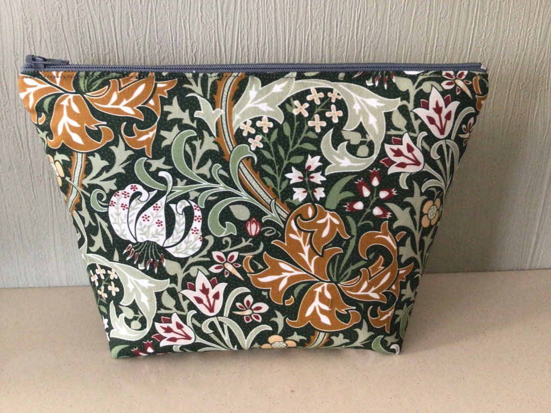 William Morris Golden Lily Dark Forest Fabric Makeup Bag Toiletry Bag ...