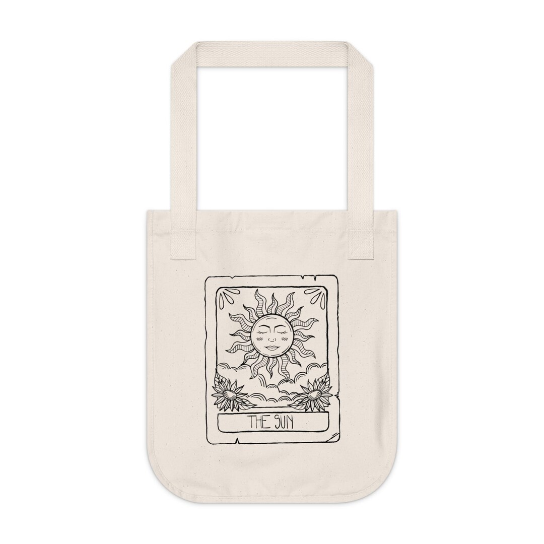 Organic Canvas Tote Bag - Sun Tarot Card Design - Etsy