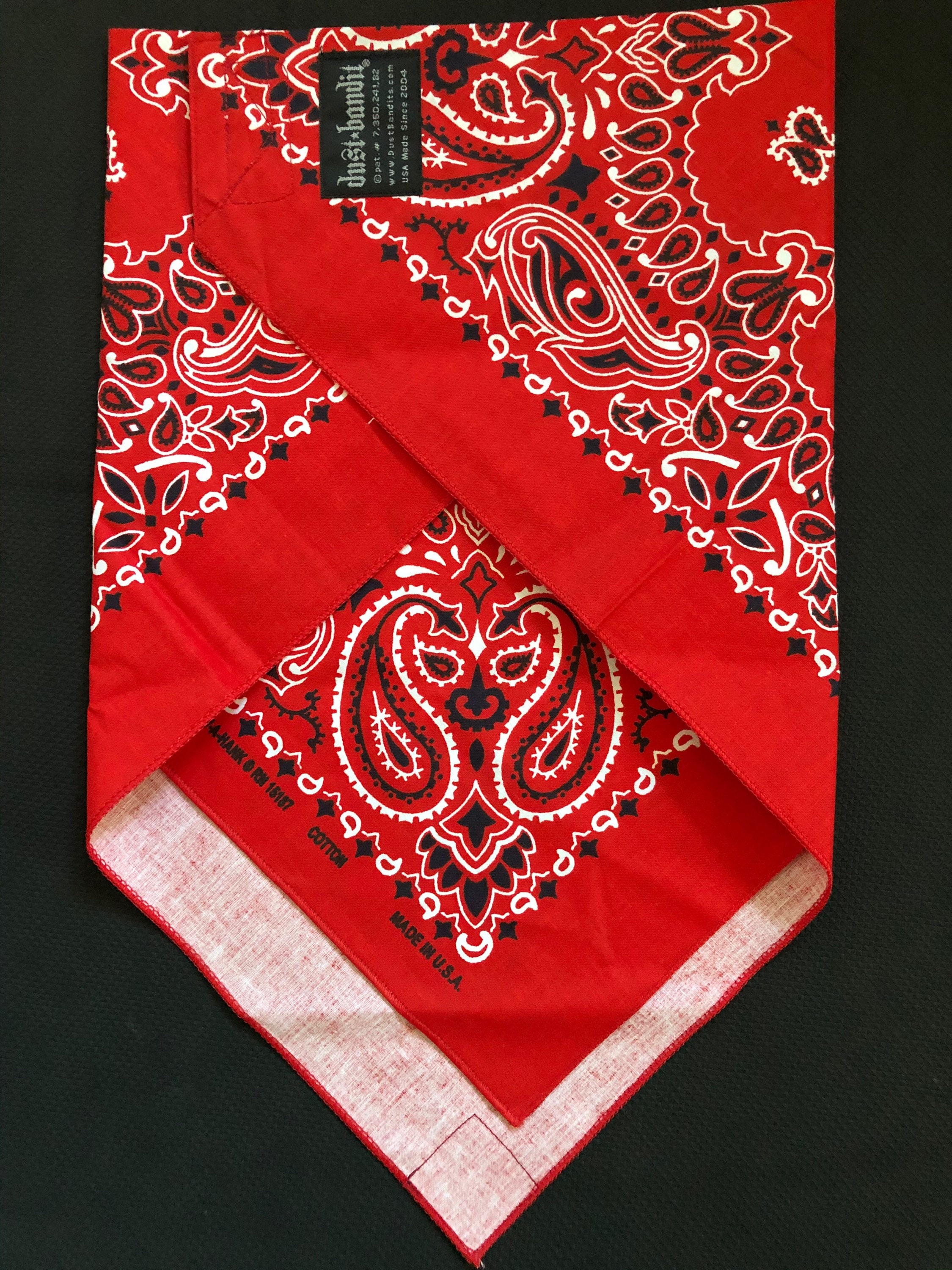 Bandana Red Paisley Quick Adjustment Dust Bandit - Etsy