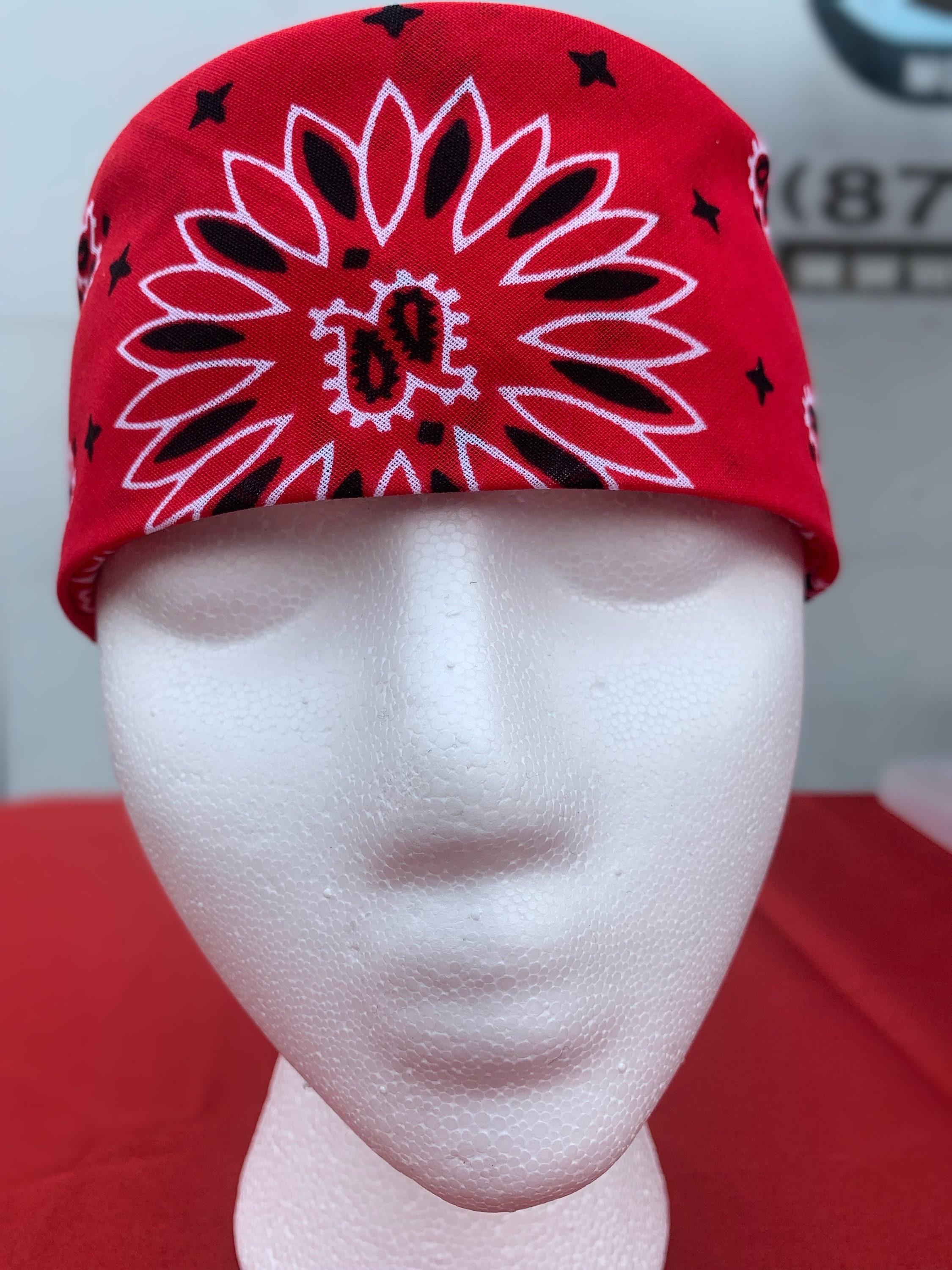 Bandana Red Paisley Quick Adjustment Dust Bandit - Etsy
