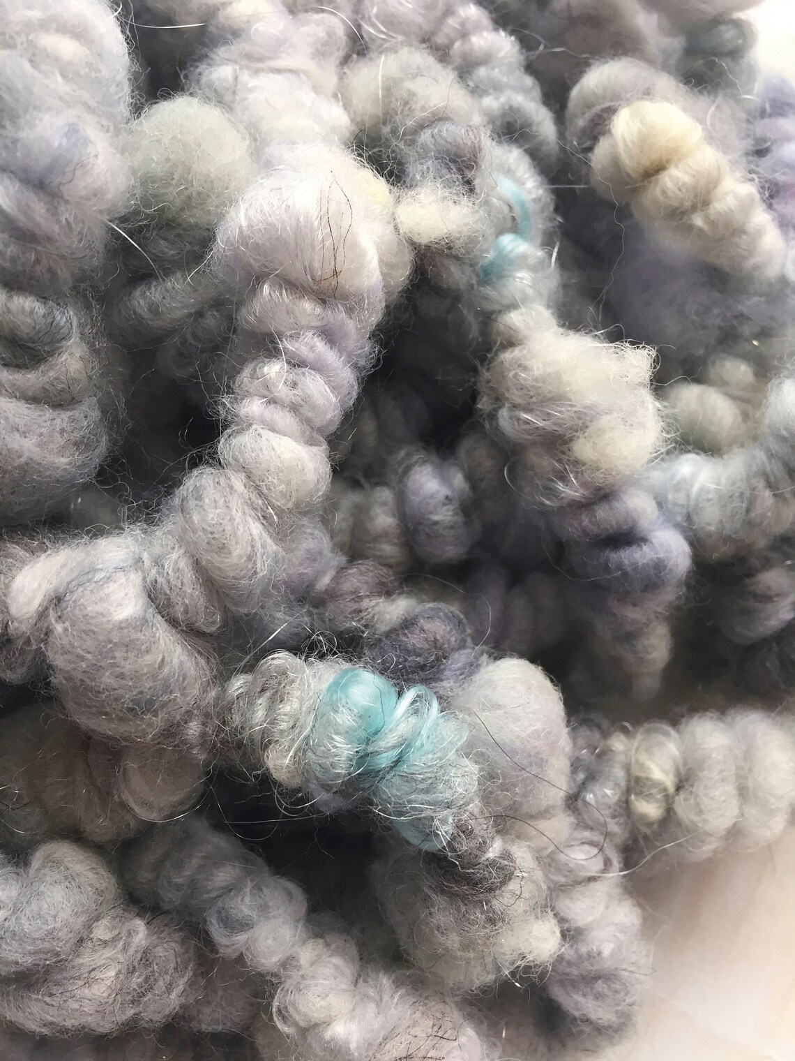 ART Yarn winter Cloud Handspun, Weaving, Wool, Hand Dyed, Knitting ...