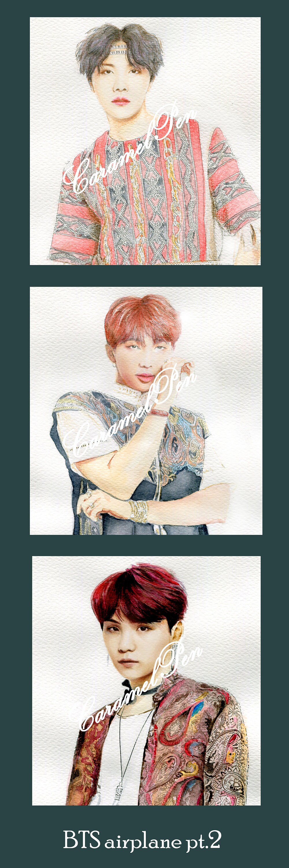 Bts Portraits, Bts Postcards Set of 3, Bts Photocards, BTS Watercolor ...