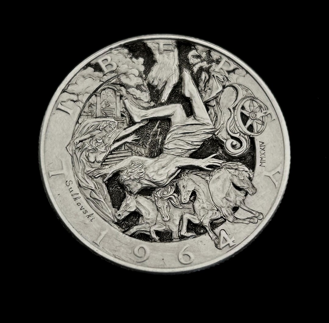 Exclusive Hand Engraving Hobo Nickel Metal Carving Greece Mythology - Etsy