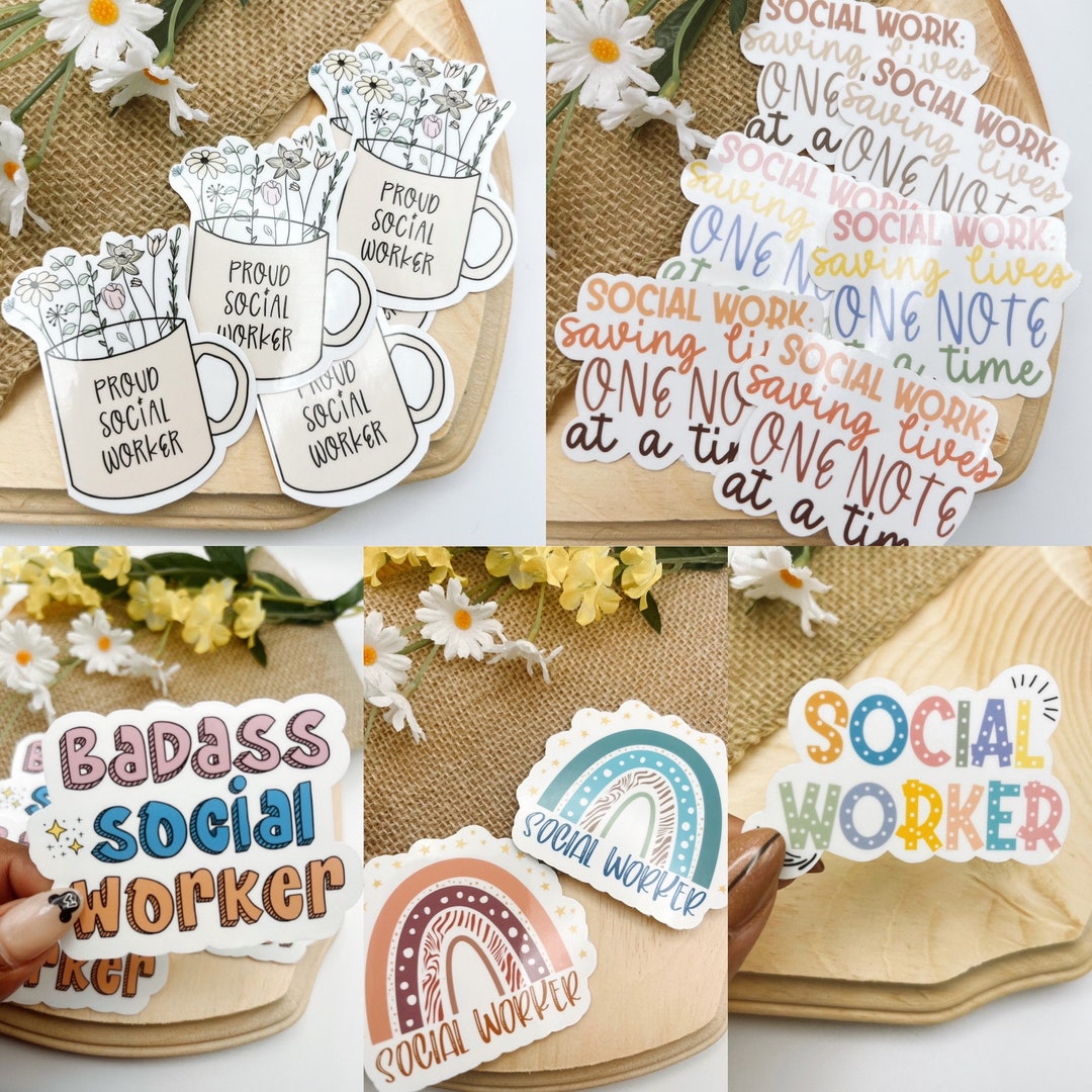 Social Worker Sticker Pack Therapist Sticker Die Cut Sticker Waterproof
