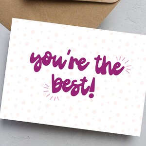 Printable You're the Best Greeting Card - Etsy