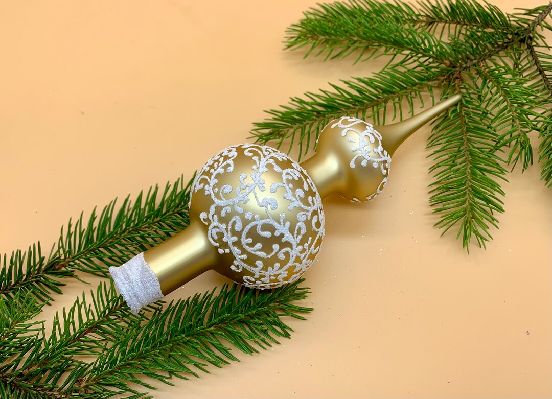 Christmas Gift Christmas Tree Topper Shiny Brite Gift for Her Handmade ...