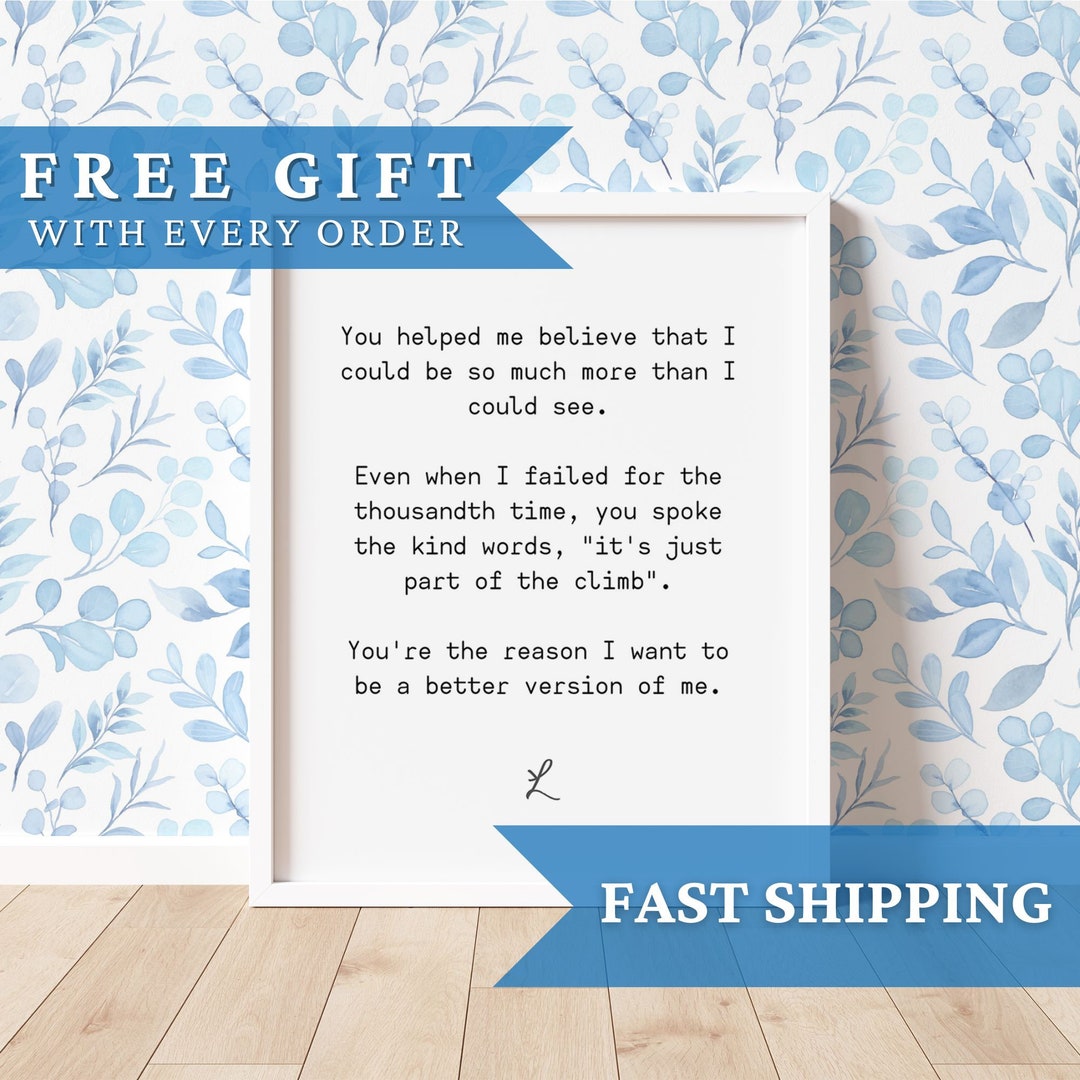 Believe Poem Print: Appreciation Gift for Mentor - Etsy
