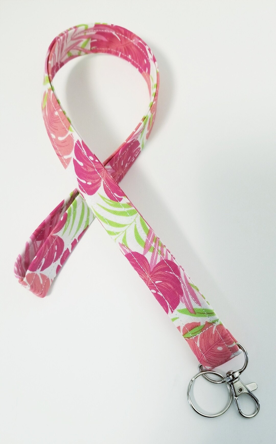 Tropical Floral Print Lanyard Cotton Lanyards ID Badge - Etsy