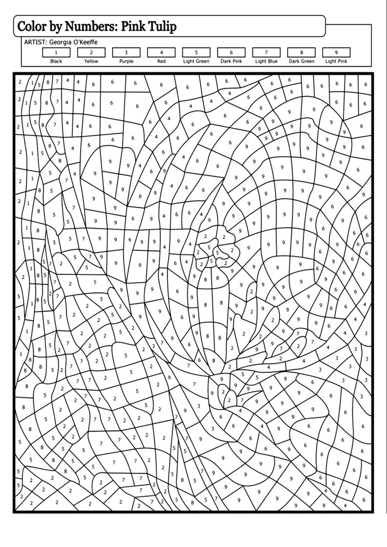 Coloring and Coloring by Numbers Printable - 10 Famous Paintings ...