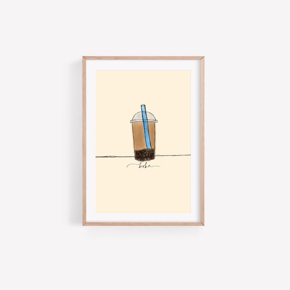 Digital Download Boba Wall Art Digital Download Minimalist | Etsy