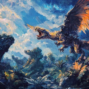 Monster Hunter World Wall Art, Rolled Canvas Print, Video Game Decor ...