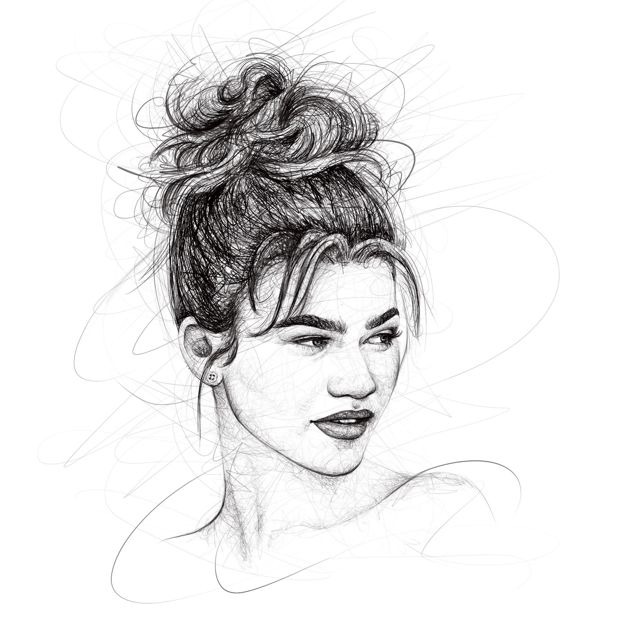 Custom SCRIBBLE ART Portrait Commission | Etsy