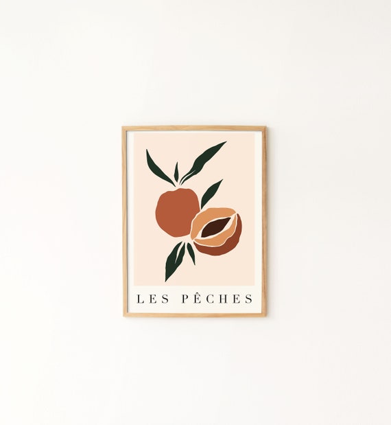 Les Peches Art Print / Peaches Print / Fruit Print / Still | Etsy