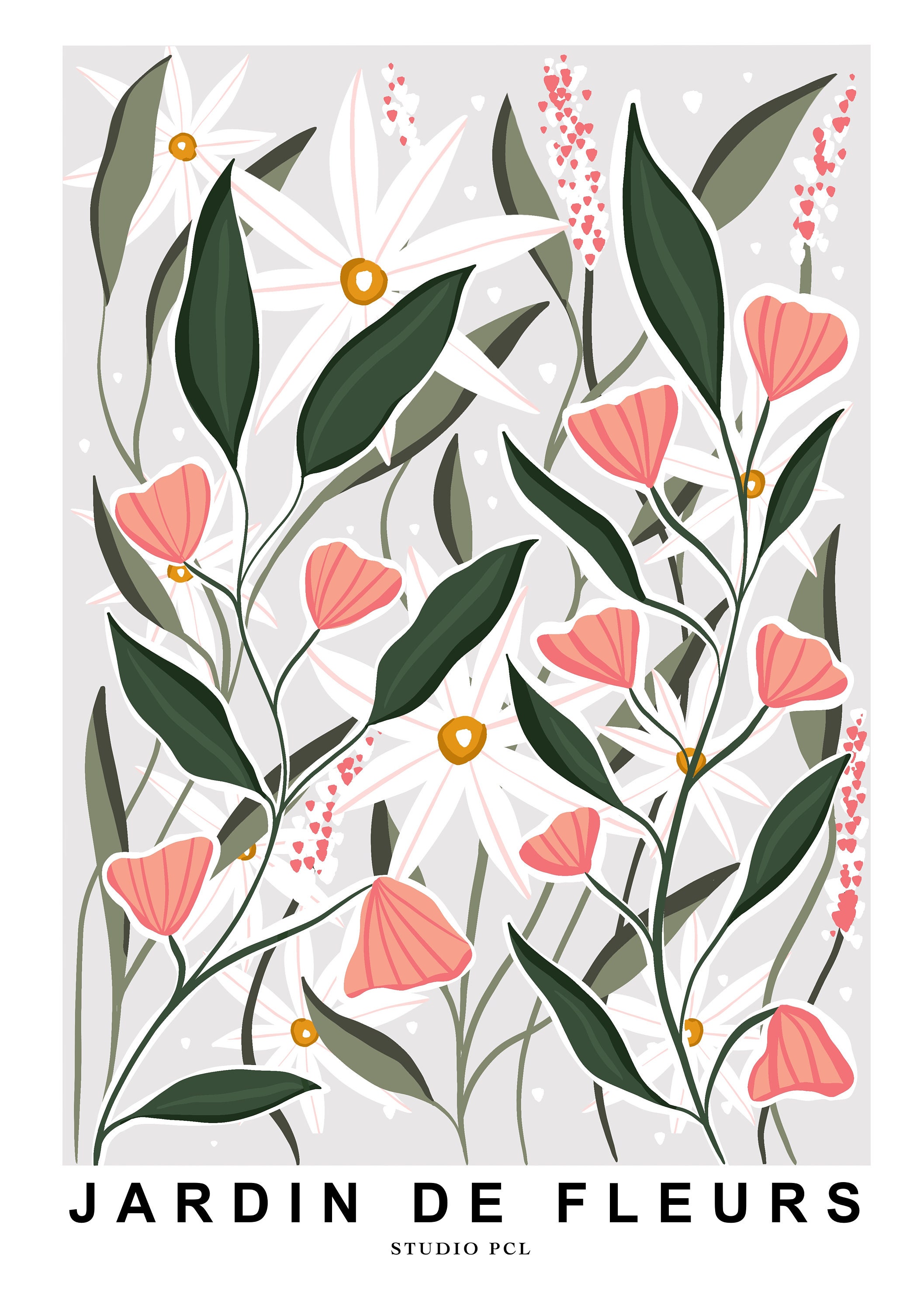 Jardin De Fleurs / Flowers Art Poster / Floral Print / French | Etsy