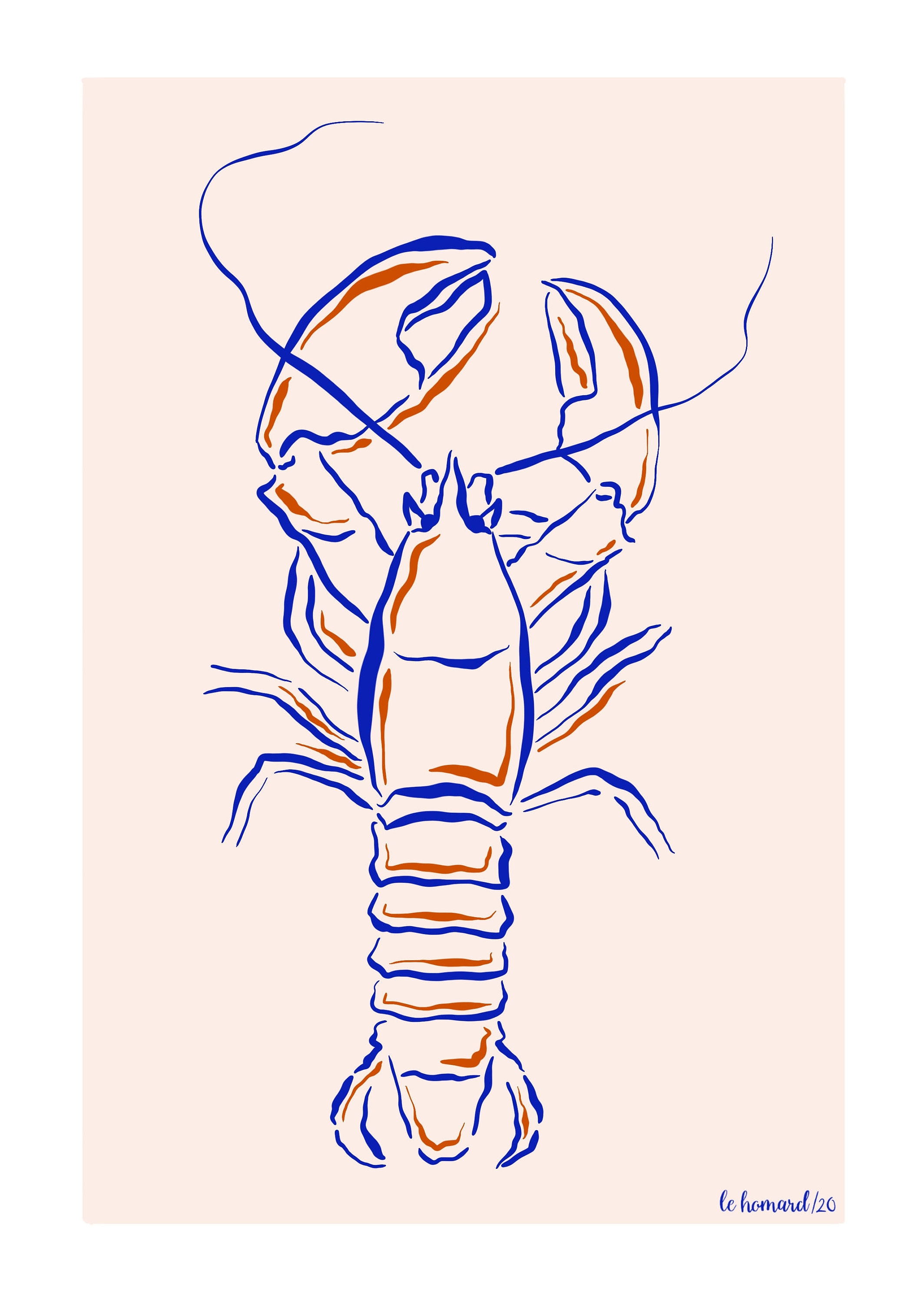 Lobster Print / Abstract Lobster Art Print / Minimalist Print | Etsy