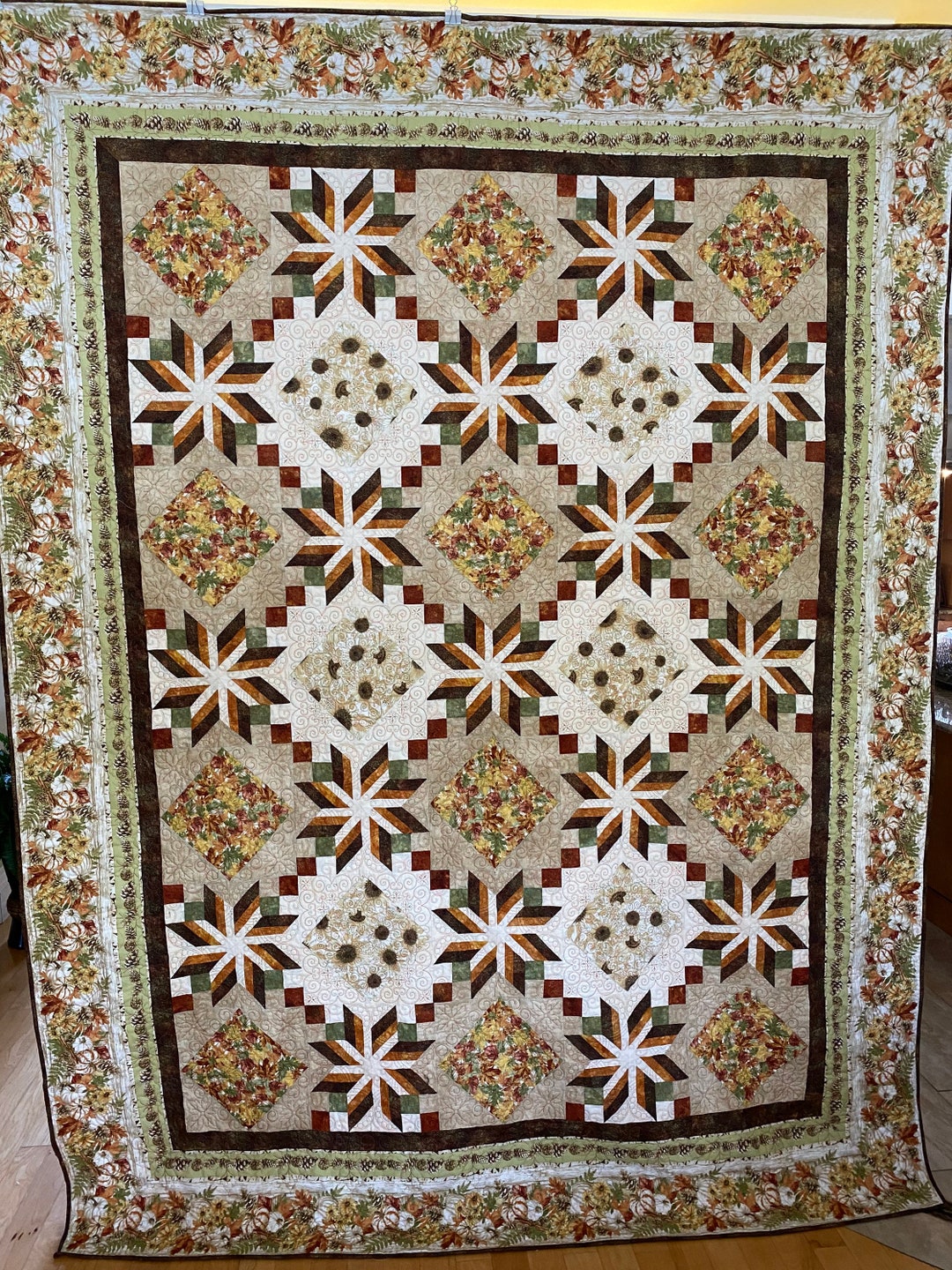 Fall Festival Star Quilt Large, Queen Size - Etsy
