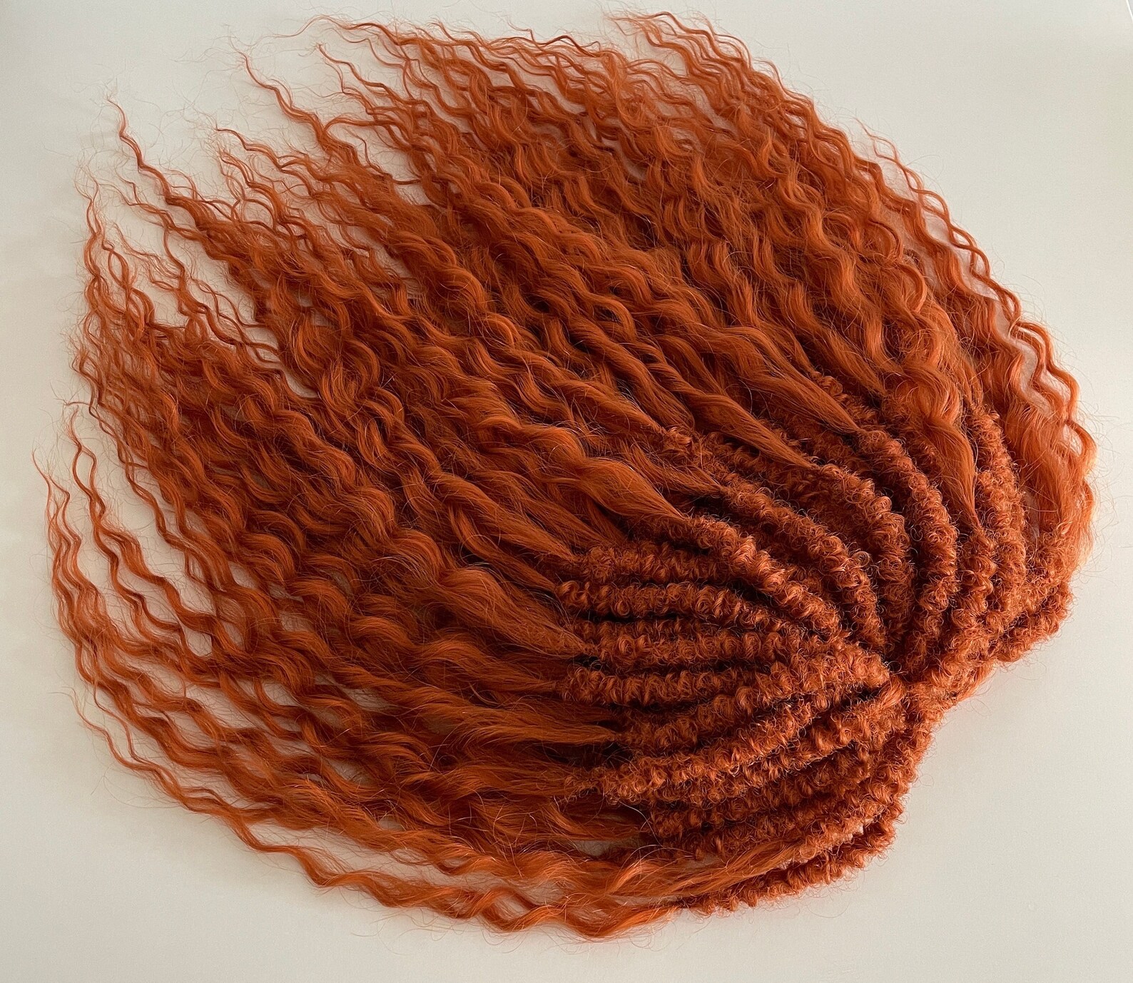 Copper Red Extra Volume Curly Dreads Extensions Ready to Ship - Etsy