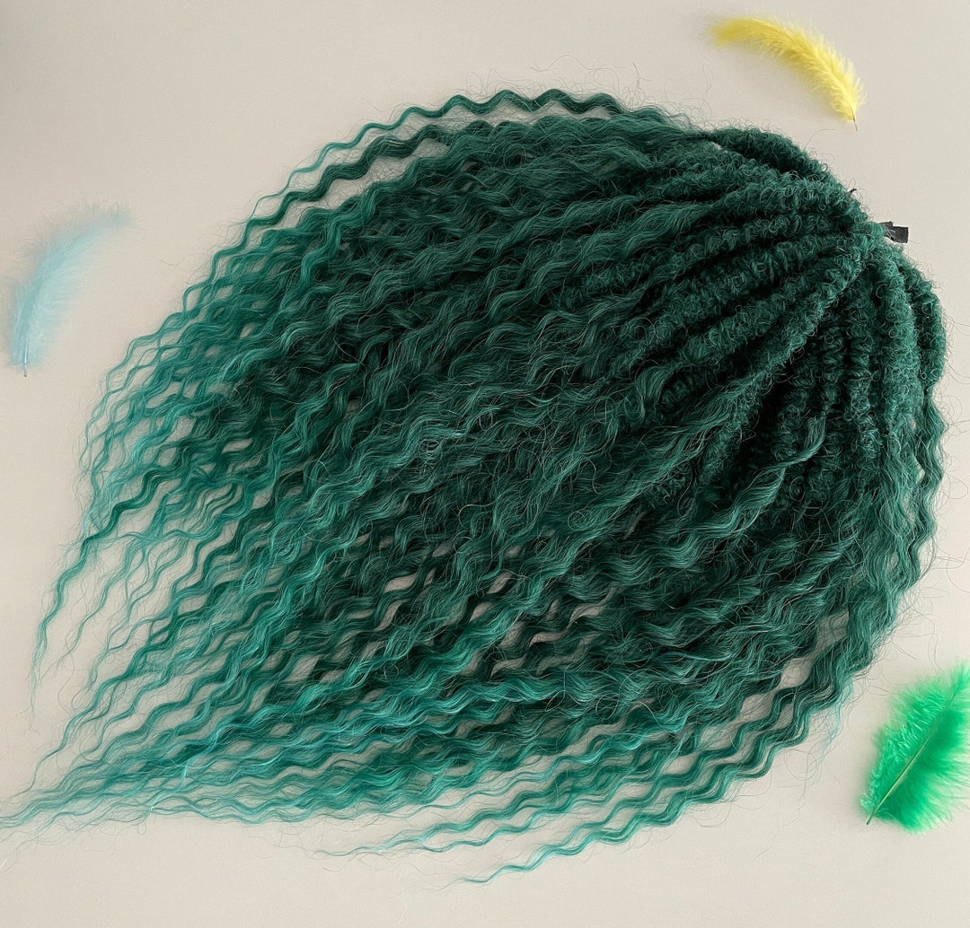 Extra Volume Mermaid Green Dreads Extensions Ready to Ship Emerald ...