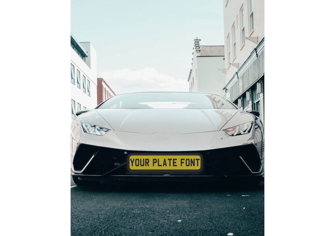 UK Vehicle License Plate Font - PNG File Download - Etsy